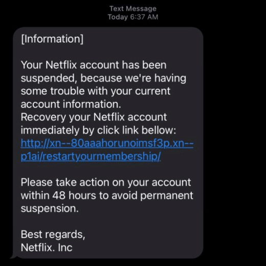 A Netflix Text Message? It's Probably a Scam! - ScamWatcher